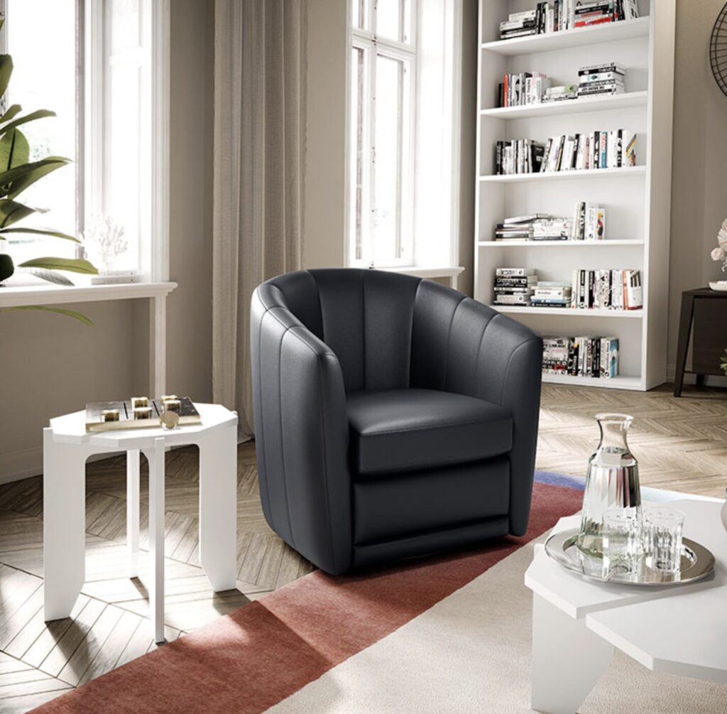 B596 Giada Swivel Chair by Natuzzi | One Ten Home Furnishings